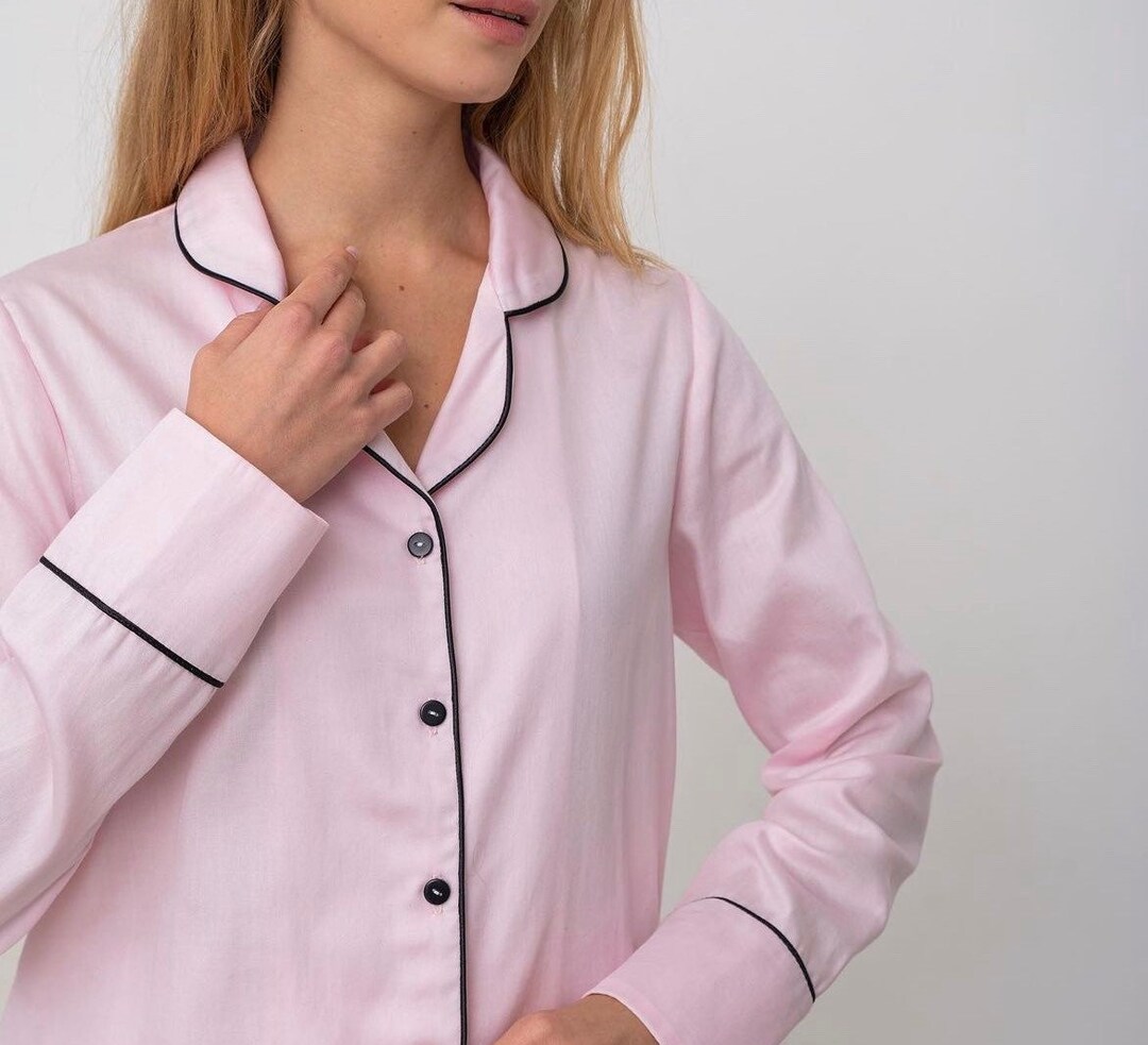 Organic Cotton Pink Pajama With Pants Bachelorette Pajamas Bridesmaid ...