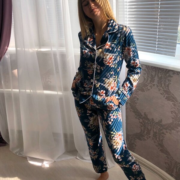 Floral Pajamas - Etsy