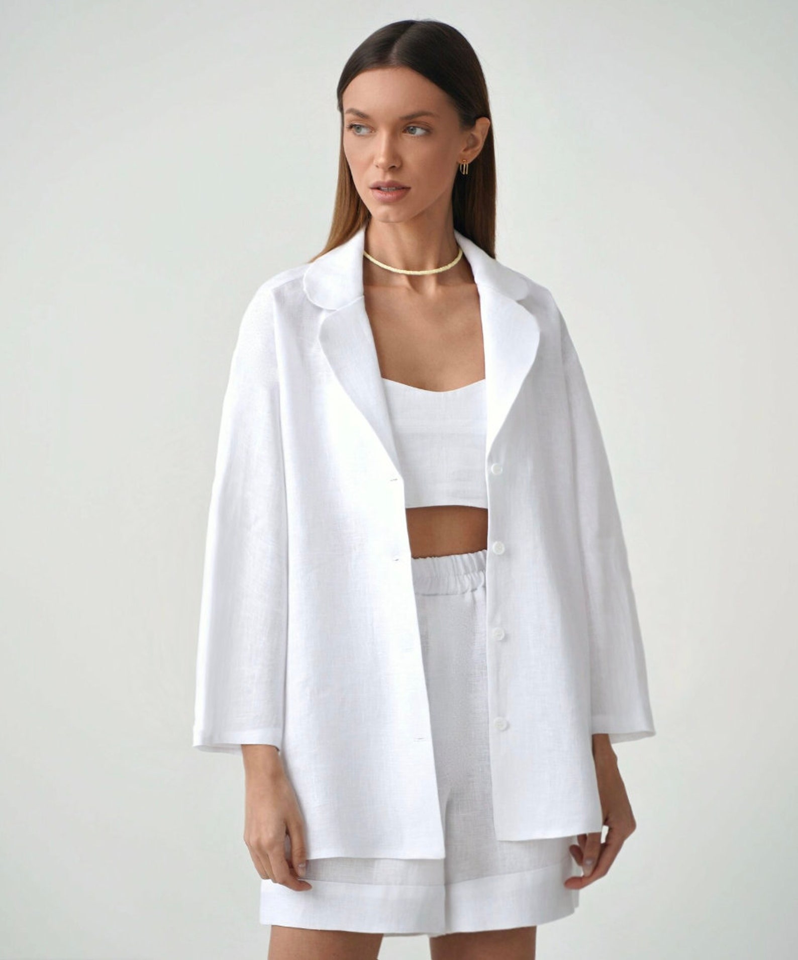 Linen Pajama Set Women White Linen Pajama Linen Two Piece Set - Etsy