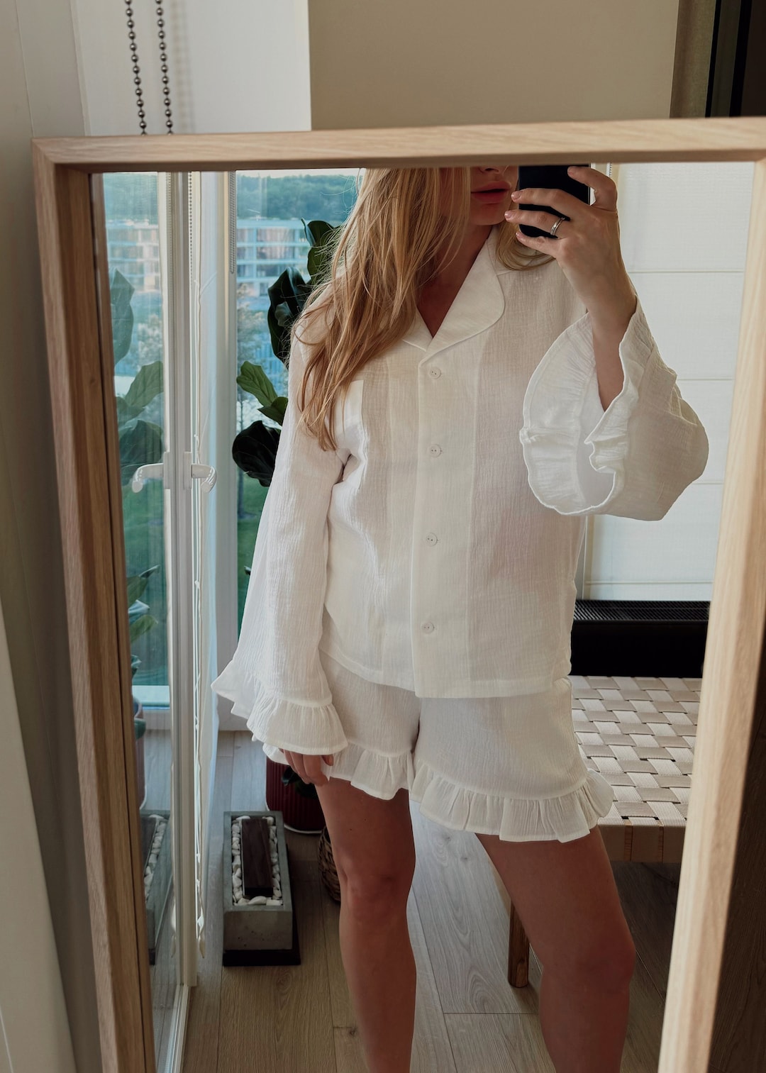 Muslin Pajama Set Double Gauze Loungewear 100% Cotton Pyjama ...