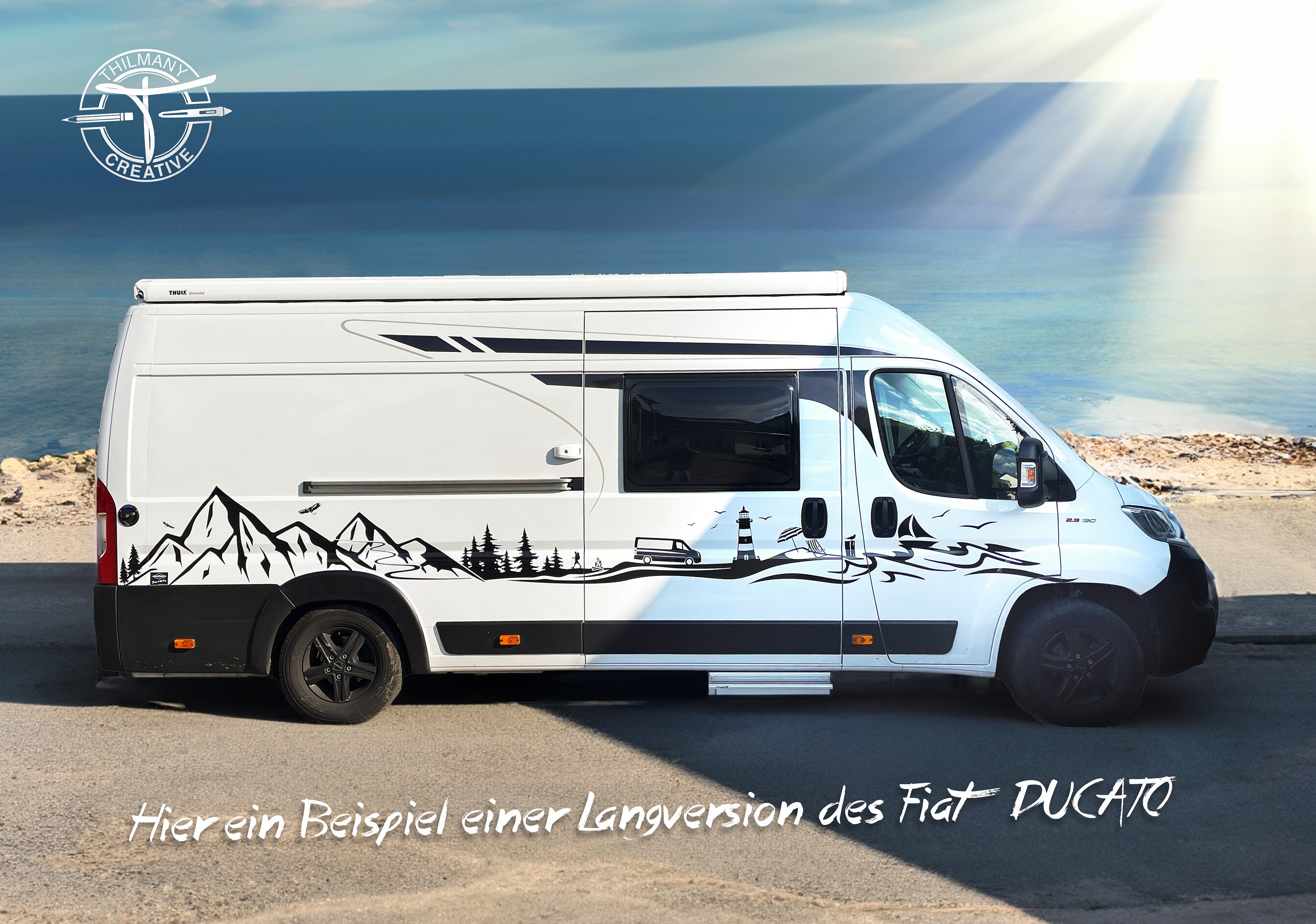 Camper Wohnmobil Aufkleber mit Reisemotiv Grafik in versch. Farben für ...