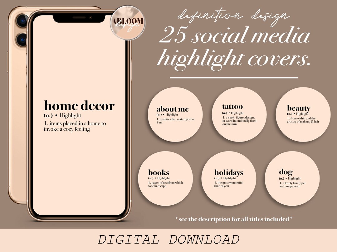 Definition Instagram Story Highlight Covers {digital Download} - Etsy