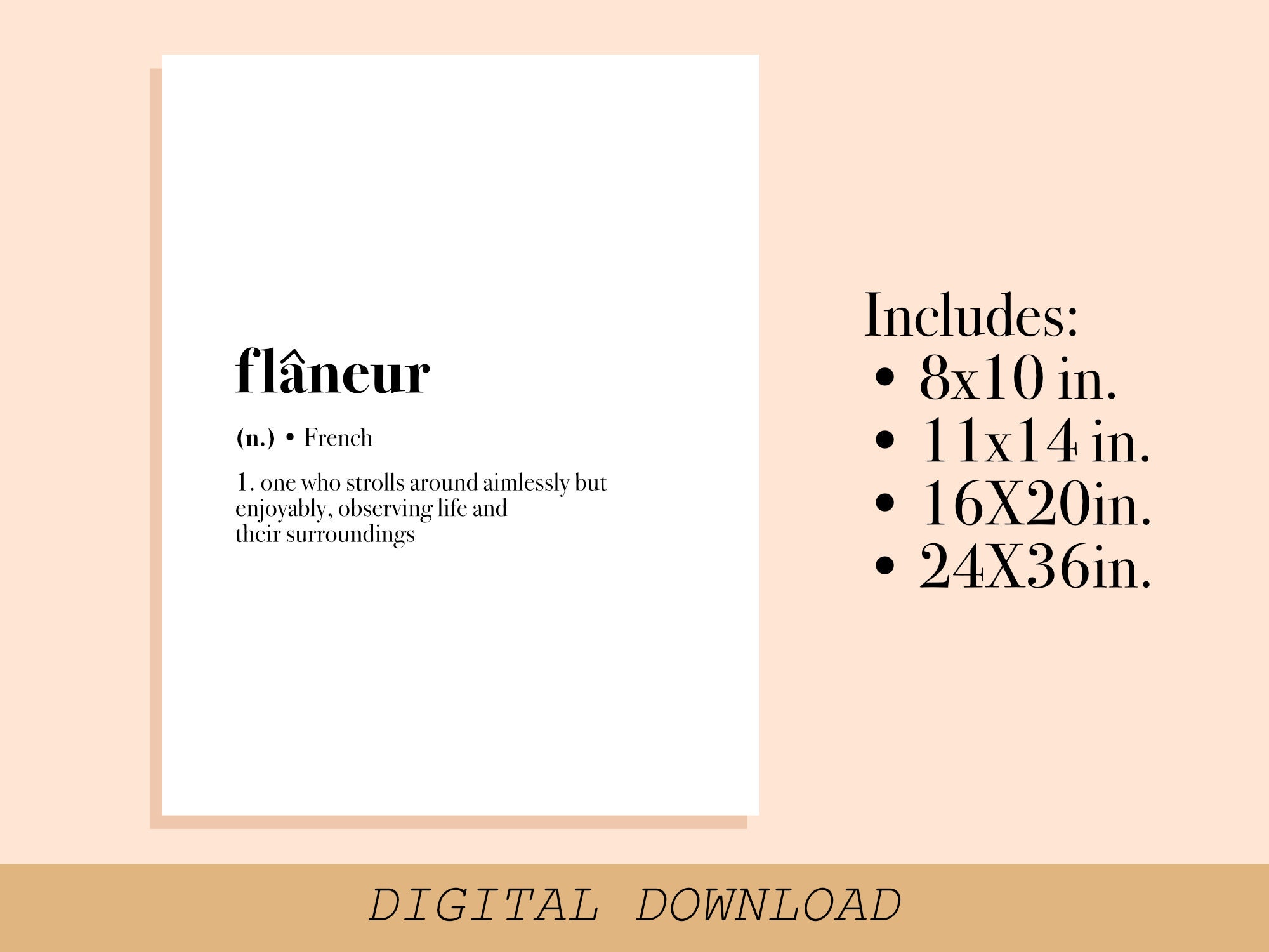Flaneur Definition {digital Download} Print - Etsy