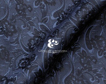 Dark Blue Floral Fabric - Etsy