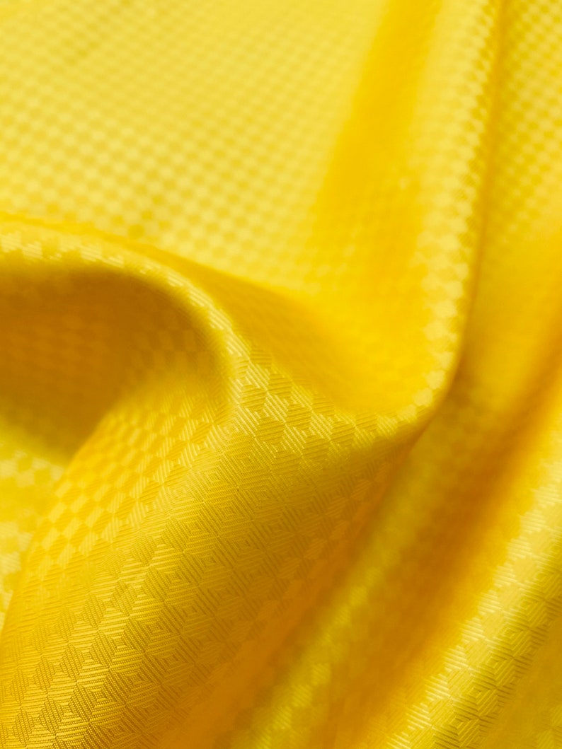 Yellow Bright Checkerboard Jacquard Lining Fabric Custom - Etsy