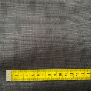 Grey Black Super 180s Glen Check Wool Silk | Jacquard Lining Fabric ...