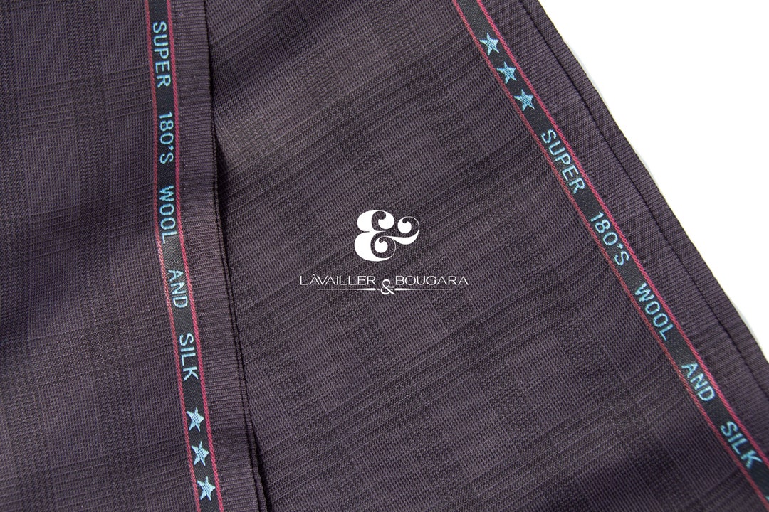 Grey Black Super 180s Glen Check Wool Silk | Jacquard Lining Fabric ...