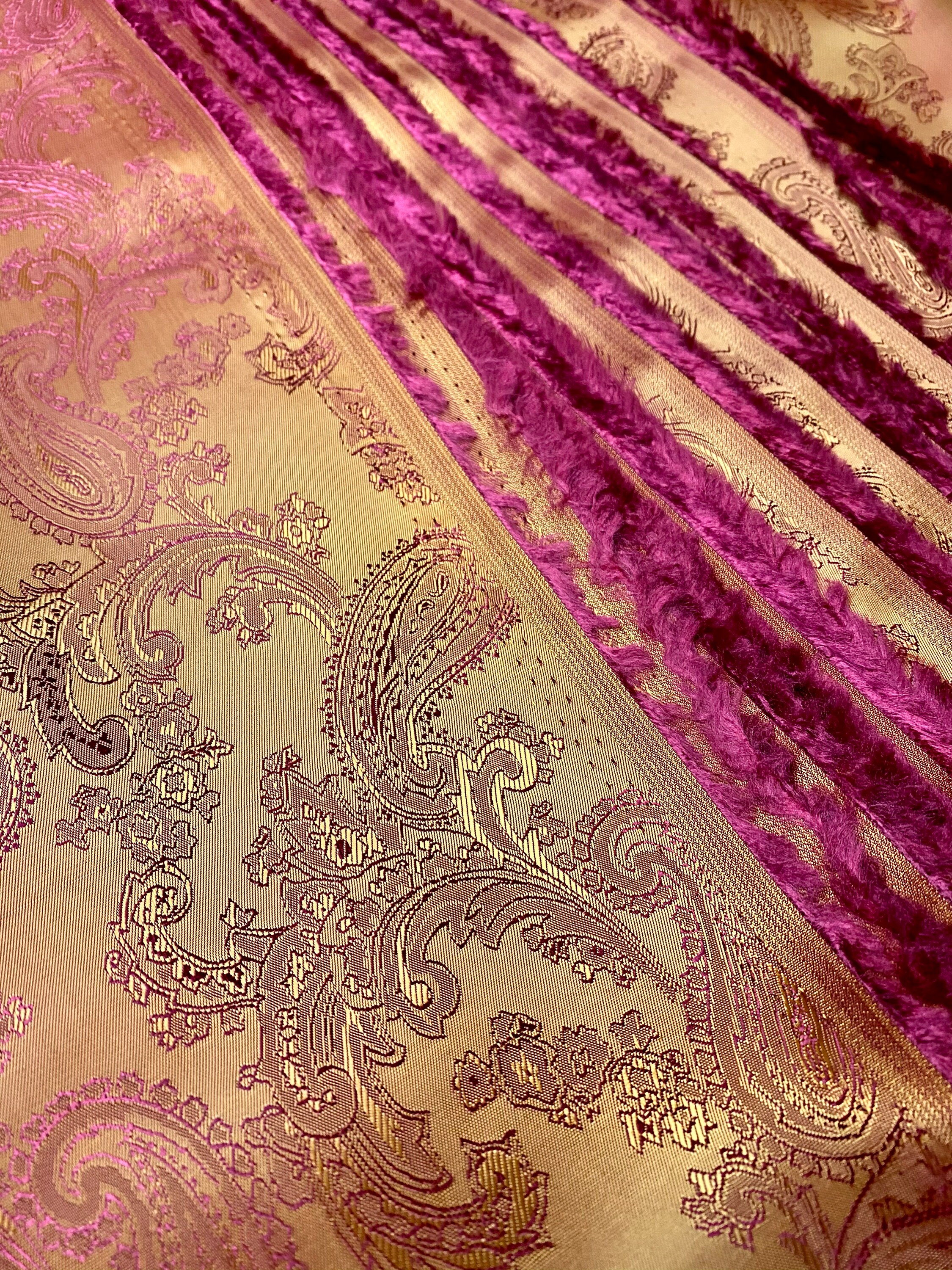 Orange Red Dark Paisley | Jacquard Lining Fabric - Custom Cut by the ...