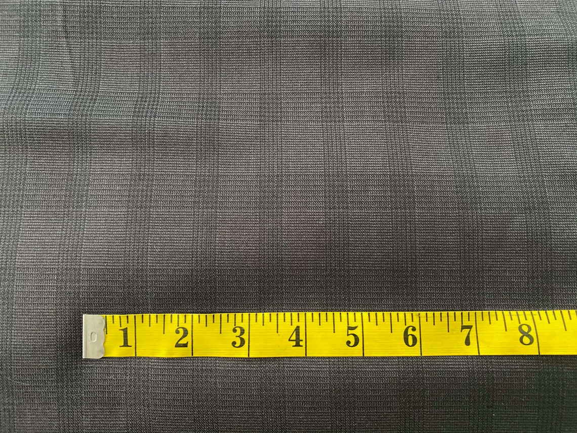 Grey Black Super 180s Glen Check Wool Silk Jacquard Lining - Etsy