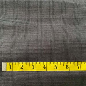 Grey Black Super 180s Glen Check Wool Silk | Jacquard Lining Fabric ...