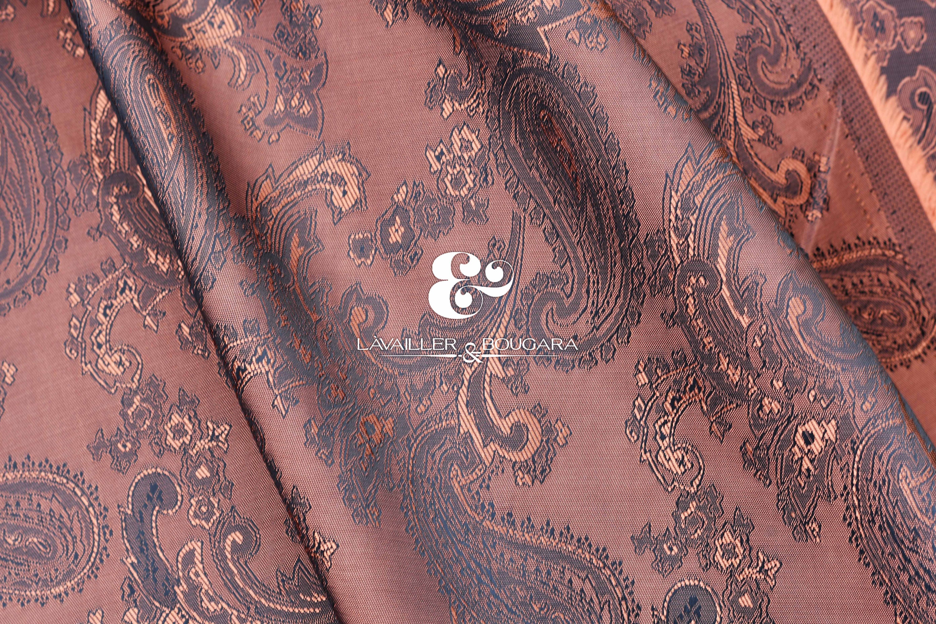 Brown Black Dark Paisley Jacquard Lining Fabric Custom Cut - Etsy