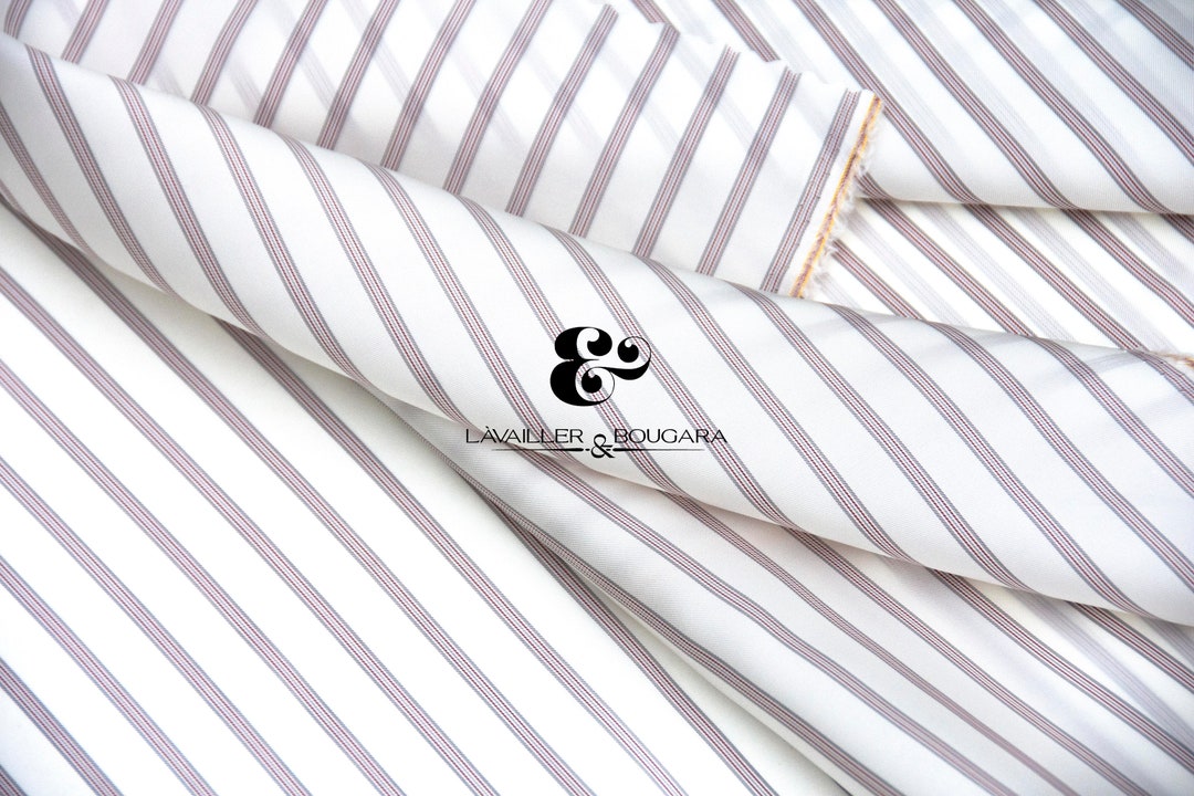 Cupro Bemberg Striped Sleeve | Jacquard Lining Fabric - Custom Cut by ...