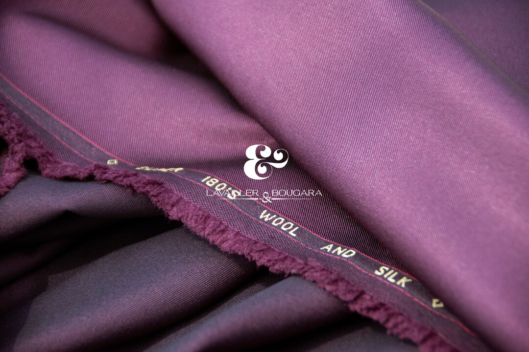 Magenta Shark Skin Super 180s Wool Silk | Suiting Fabric - Custom Cut ...