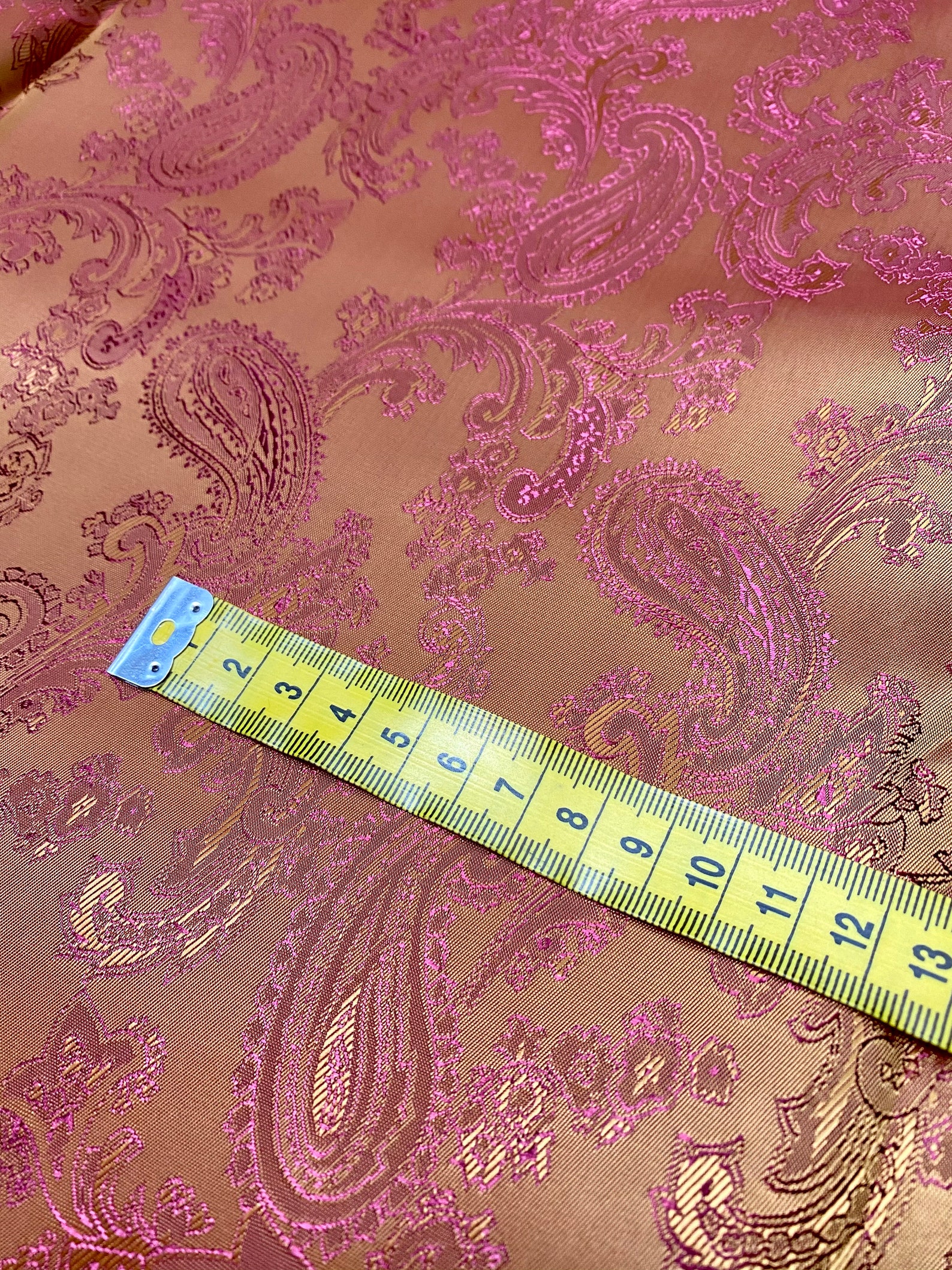 Orange Red Dark Paisley | Jacquard Lining Fabric - Custom Cut by the ...