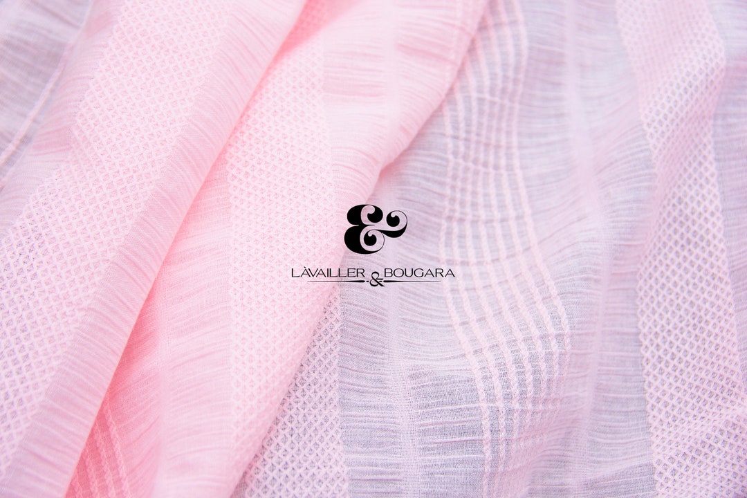 Pink Ruffle Cotton Voile | Shirting Fabric - Custom Cut by the Yard ...