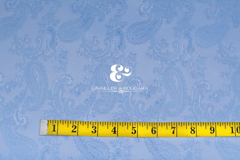 Light Blue Paisley Jacquard Lining Fabric Custom Cut by - Etsy
