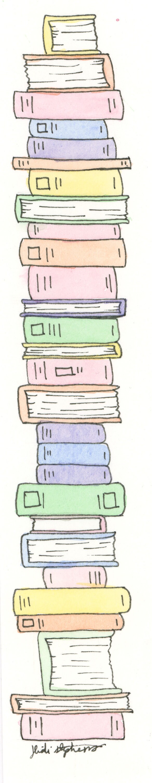 Stack of Books Bookmarks - Etsy