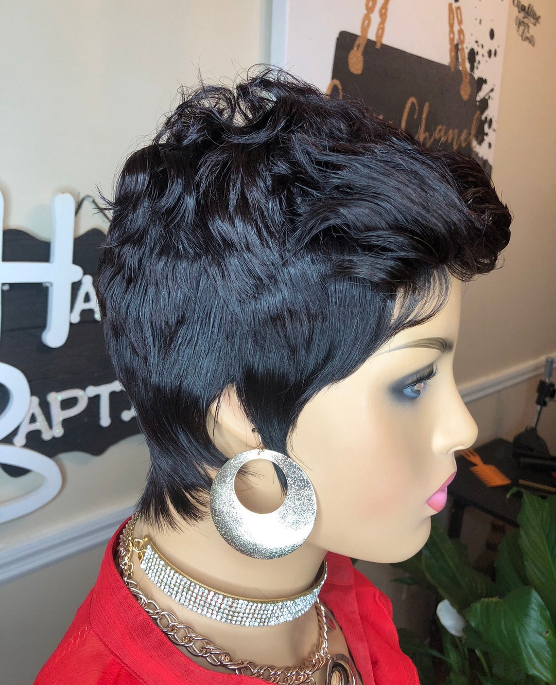 Short Black Pixie Cut Wig: 100% Human Hair, Glueless - Etsy