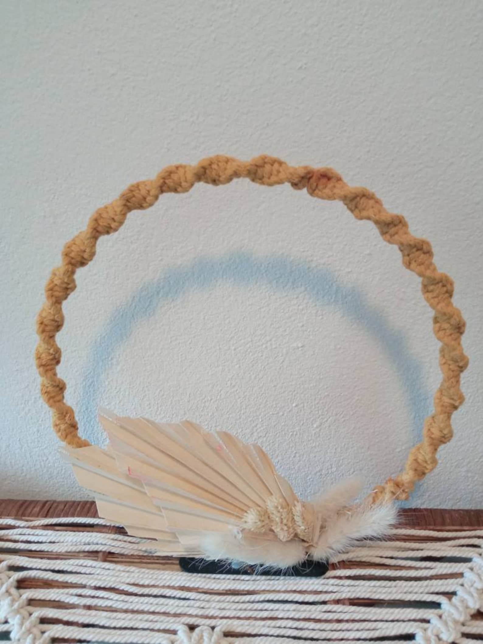 Couronne a poser macramé fleurs séchées - Etsy France
