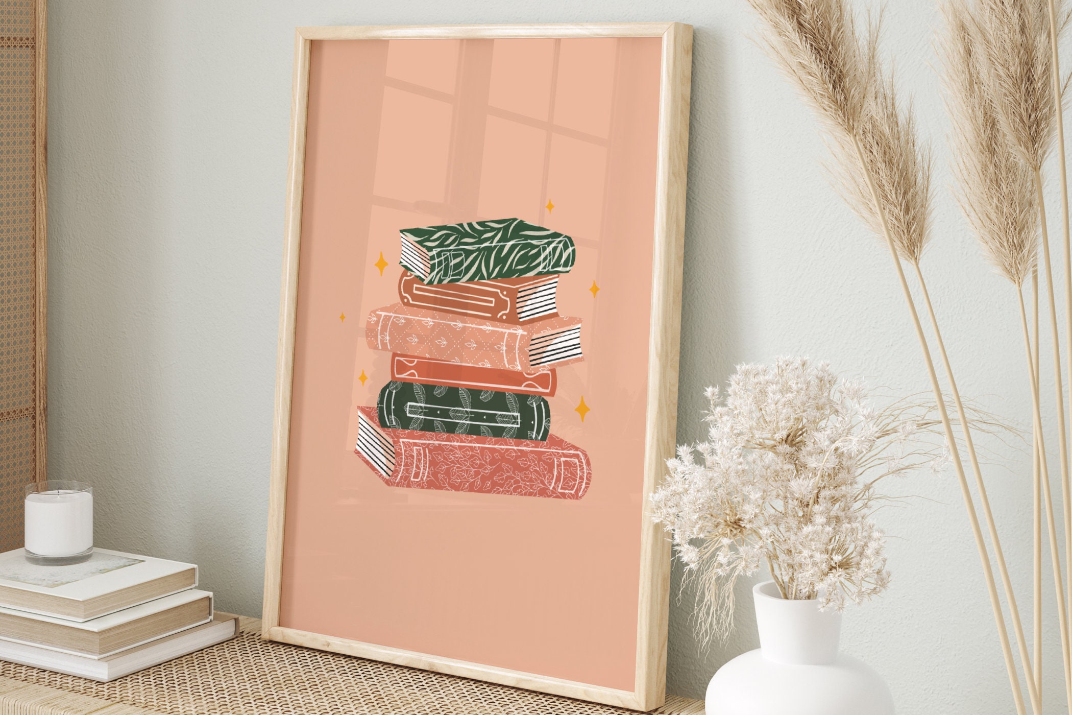 Book Art Print Pink Book Print Unframed - Etsy