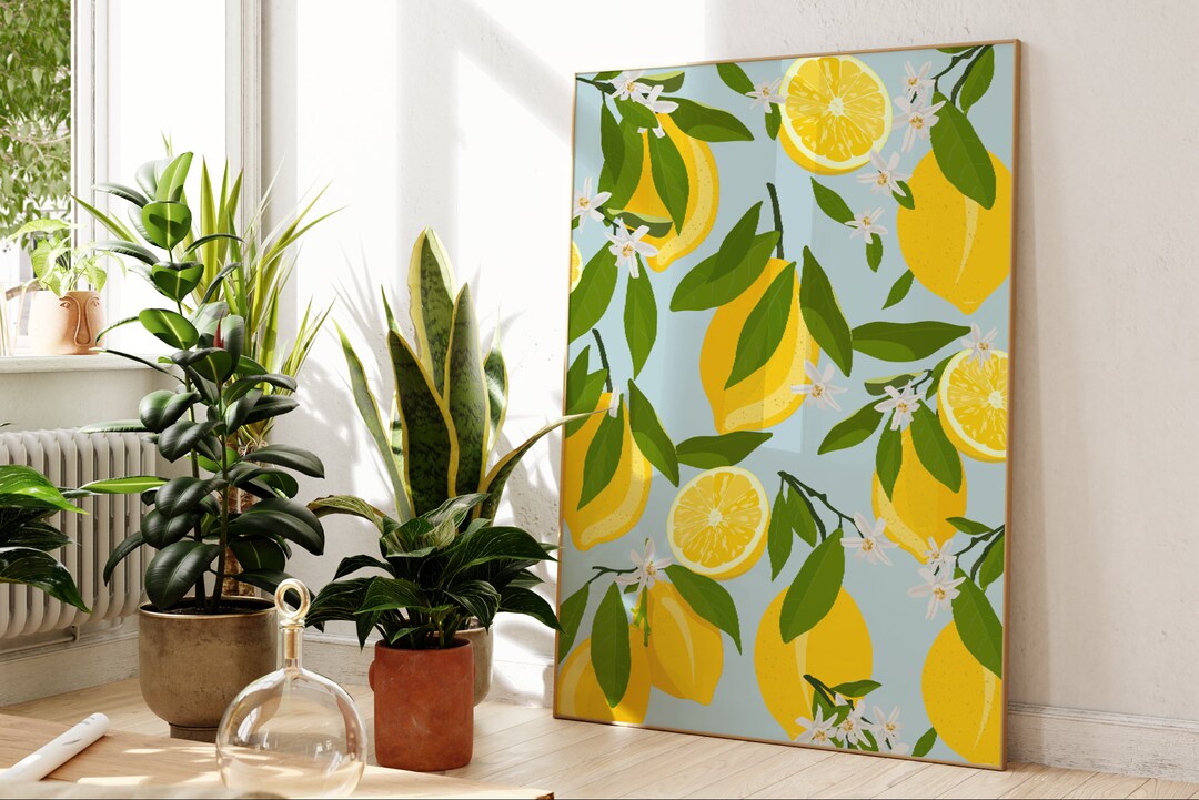 Lemon Print, Kitchen Art Print, Unframed 4x6/5x7/8x10/a6/a5/a4/a3/a2/a1 ...