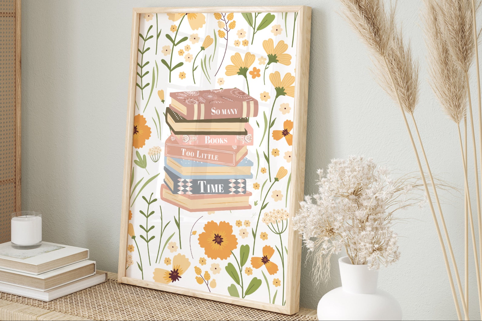 Book Art Print Literary Print so Many Books Too Little - Etsy UK