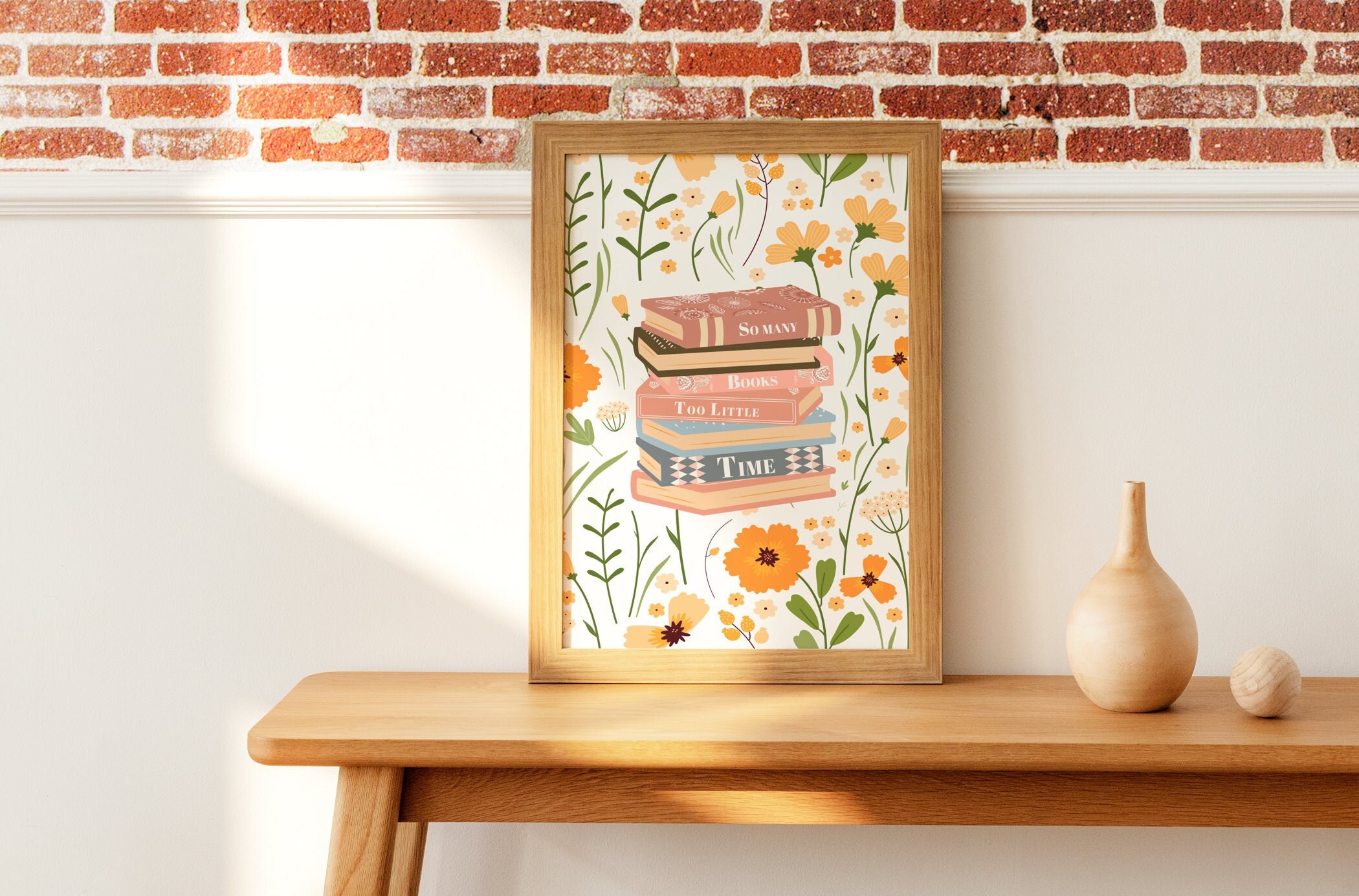 Book Art Print Literary Print so Many Books Too Little | Etsy UK