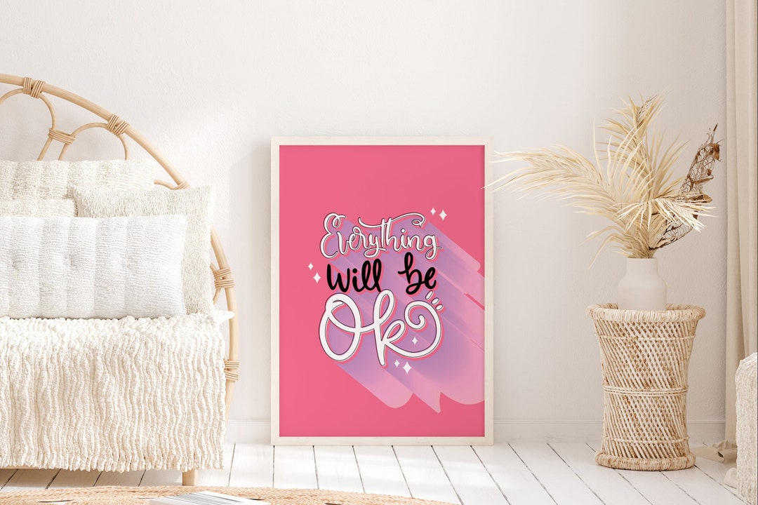 Pink & Purple Motivational Quote Print: Positive Affirmation Gallery ...