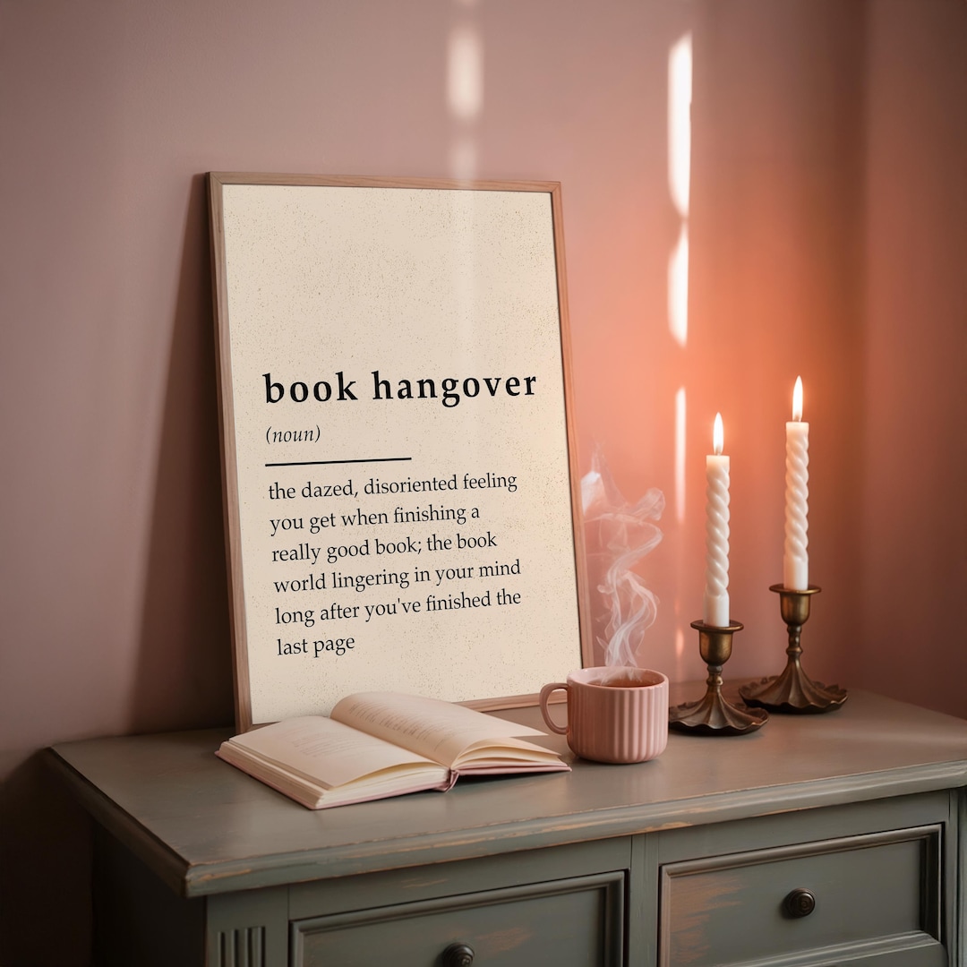 Book Hangover Definition Print: Bookworm Literary Quote Art - Etsy