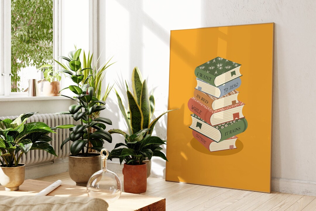 Book Stack Print, Reading Poster, Unframed 4x6/5x7/8x10/a6/a5/a4/a3/a2 ...