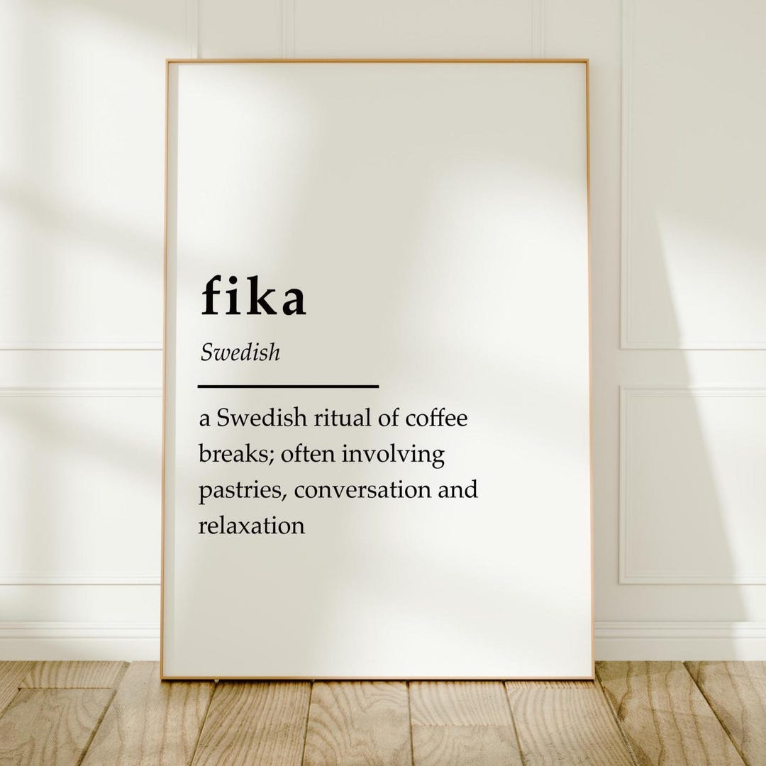 Fika Definition Print: Swedish Coffee Break Wall Art - Etsy