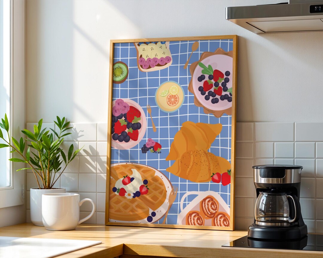 Colorful Breakfast Food Art Print: Kitchen Brunch Decor - Etsy