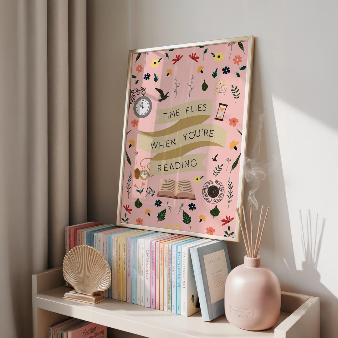 Book Quote Wall Art: Time Flies While You're Reading Print - Etsy