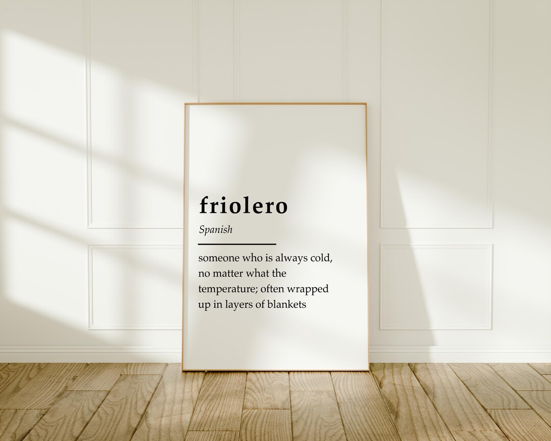 Friolero Definition Print: Funny Minimalist Wall Art - Etsy