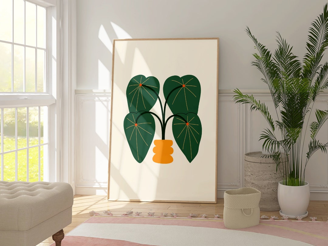 Boho House Plant Print: Yellow Pot Botanical Wall Art - Etsy