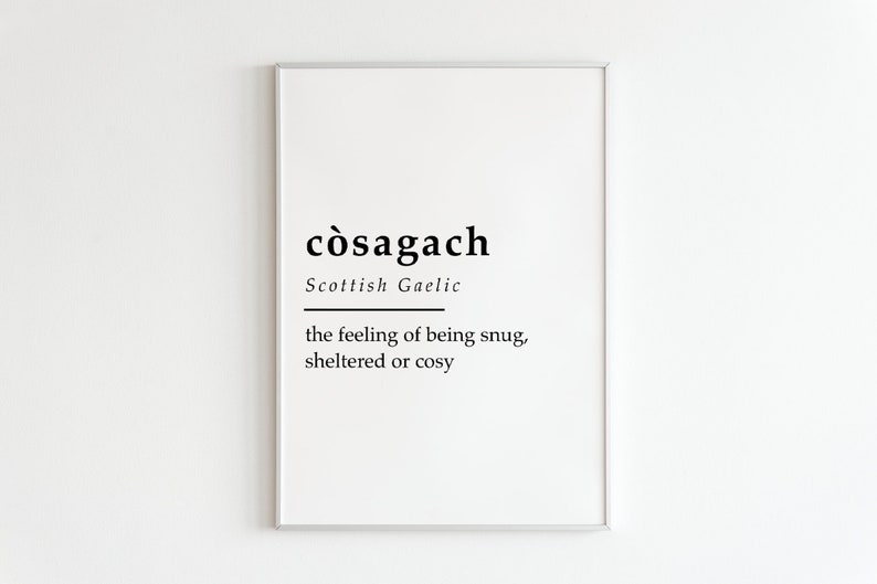Scottish Gaelic Print Definition Print Unframed - Etsy