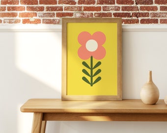Retro Flower Art | Etsy