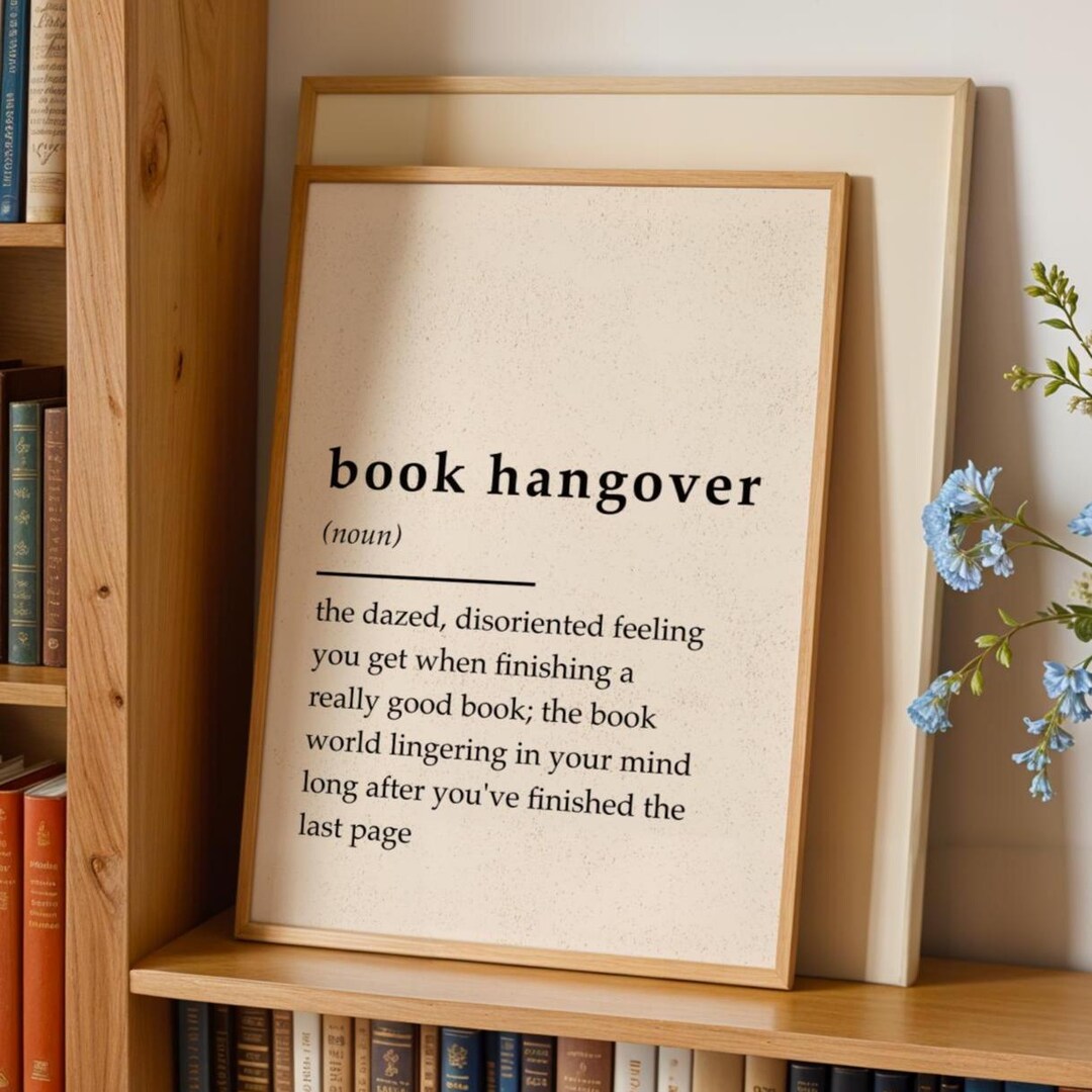 Book Hangover Definition Print: Bookworm Literary Quote Art - Etsy