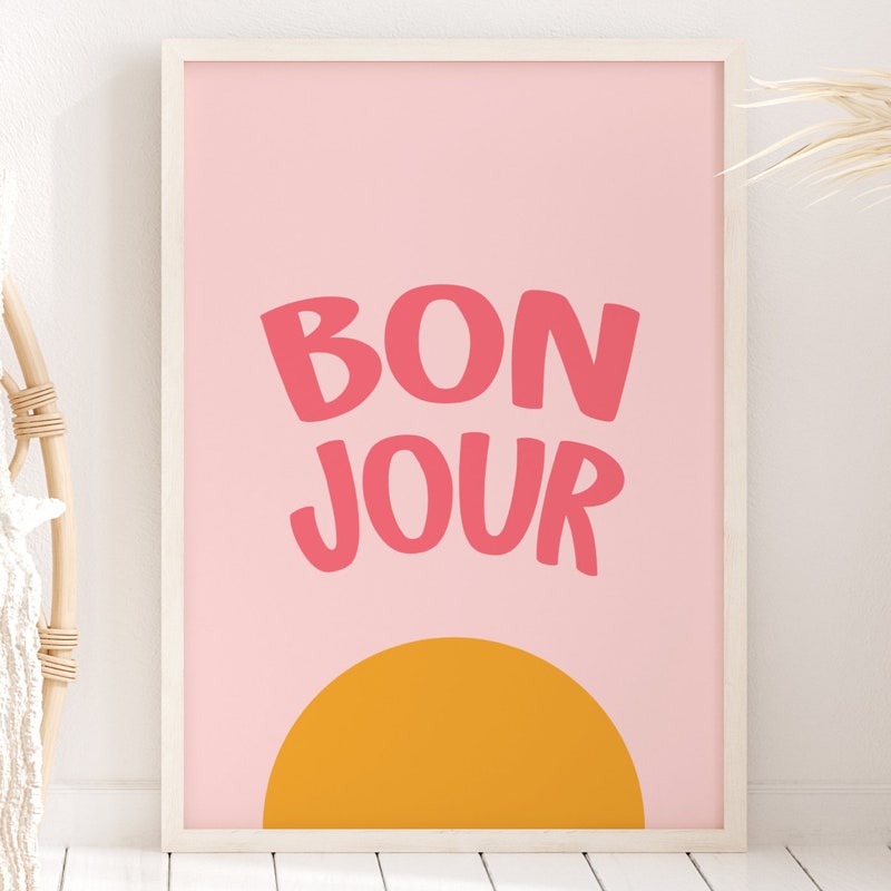 Bonjour Print - Etsy UK