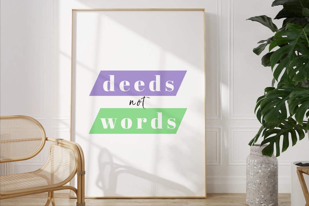 Deeds Not Words, Suffragette Print, Unframed 4x6/5x7/8x10/a6/a5/a4/a3 ...