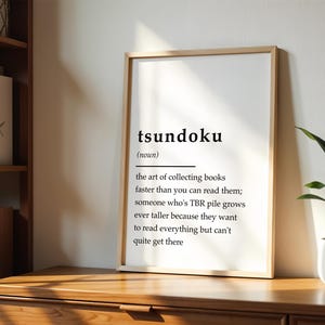 Tsundoku Definition Print: Book Lover Gift, Literary Home Decor - Etsy