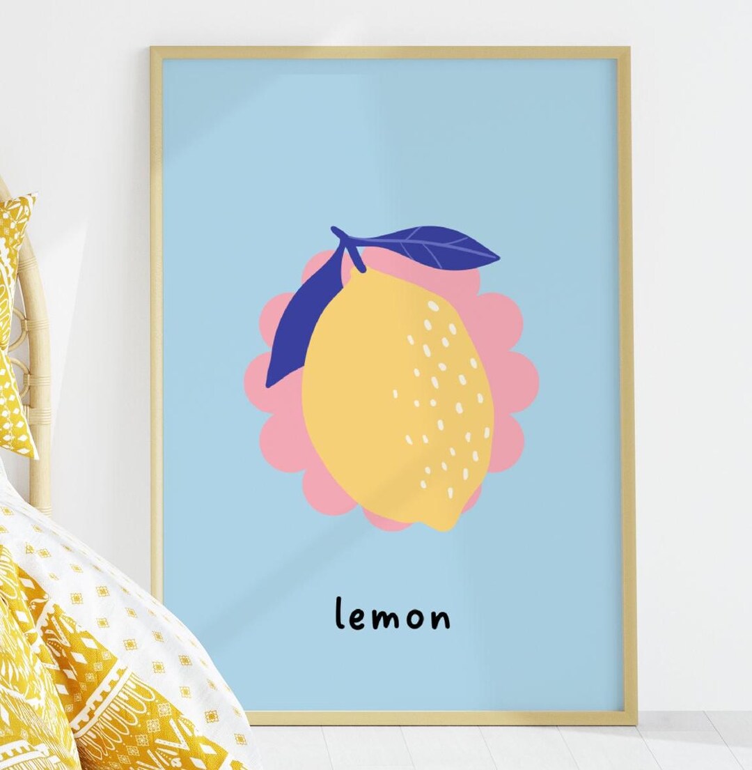 Lemon Print, Abstract Art Print, Unframed A4-A1, 8x10-24x36, Colourful ...