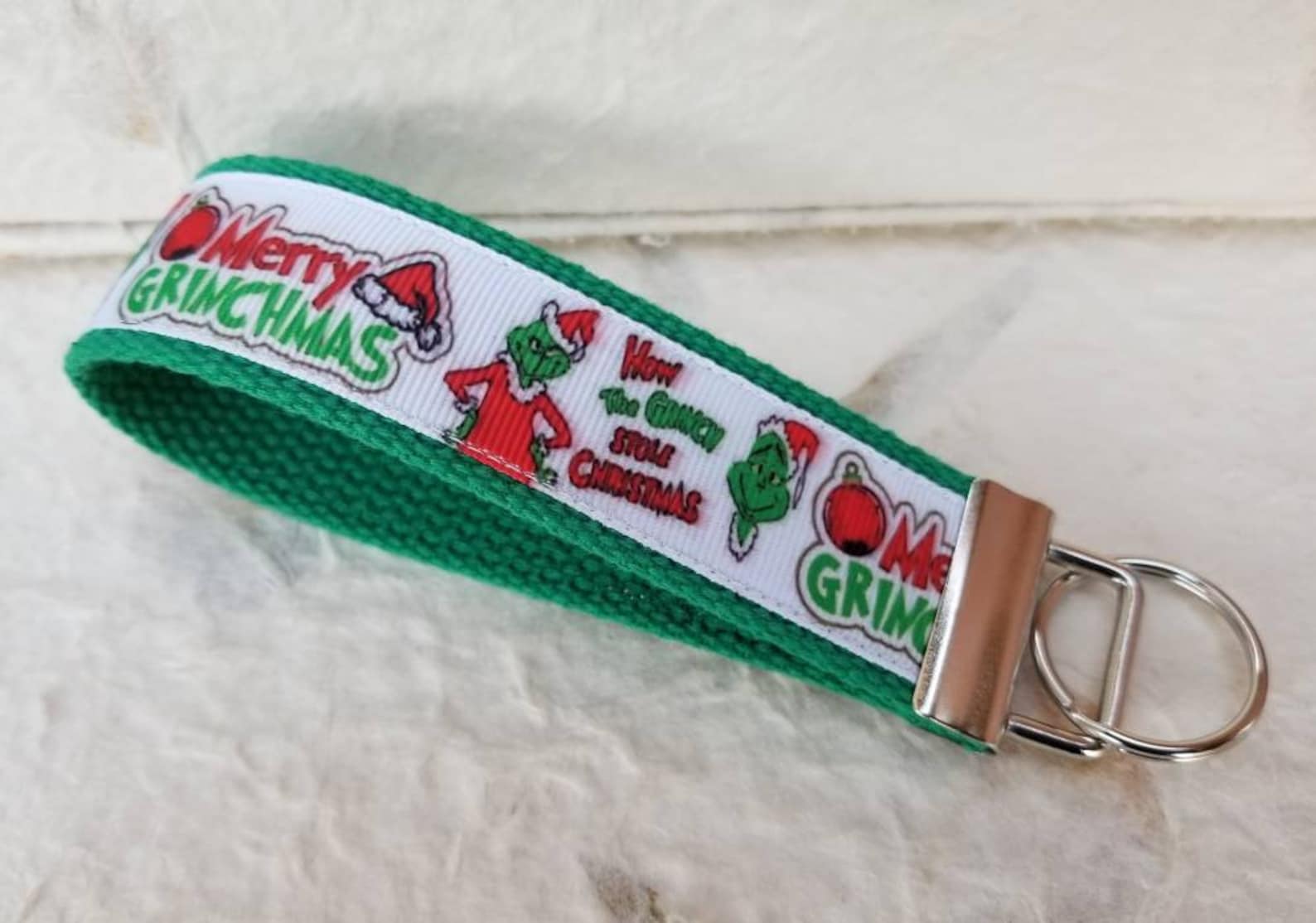 Merry Grinchmas, Grinch Key Fob, Keychain, Wristlet - Etsy