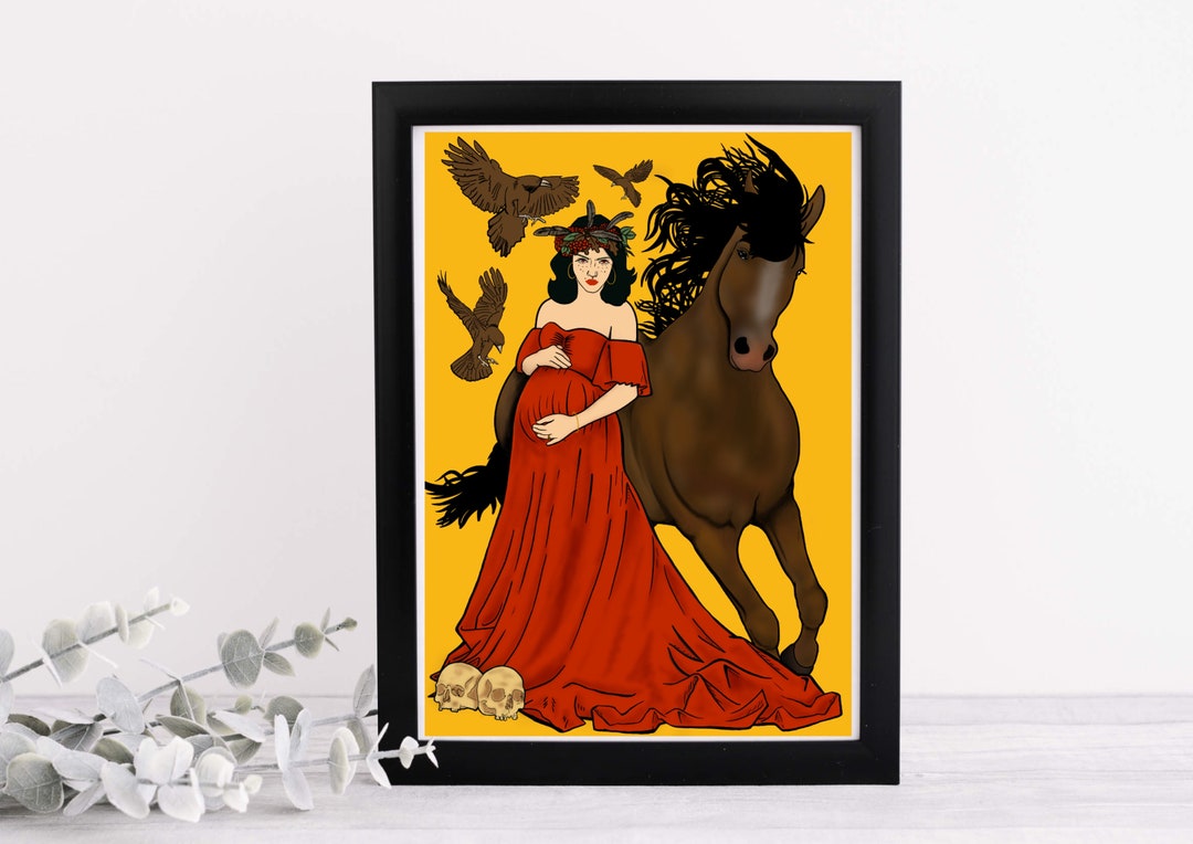 Macha, Irish, Folklore, Mythology, Art Print, Bright and Colourful ...