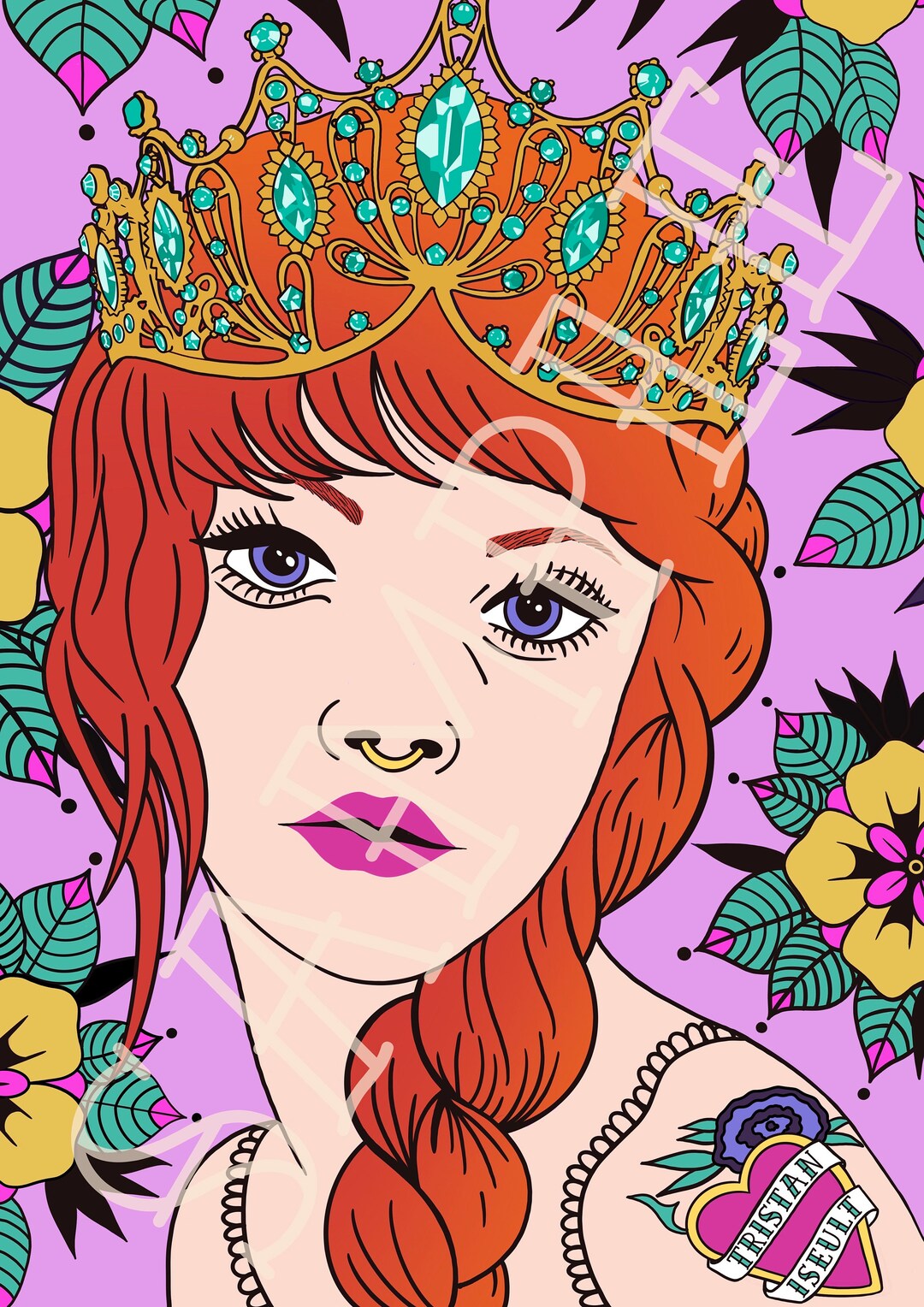 Princess Iseult, Isolde, Irish, Folklore, Mythology, Art Print, Bright ...