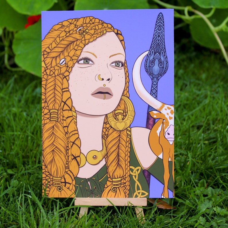 Queen, Medb, Maeve, Irish, Art Print, Bright and Colourful, Digital Art ...