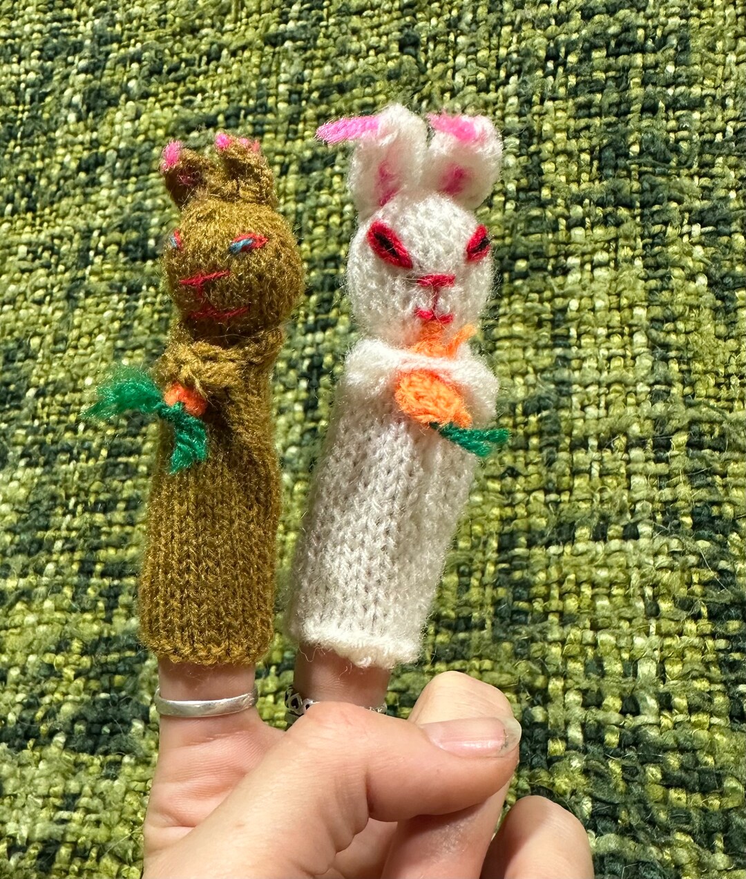 PAIR of Evil Bunnies finger Puppets - Etsy