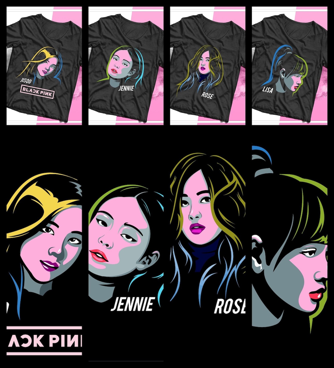 4 Black Pink Kpop Vectors, High Resolution PDF, SVG and PNG Files - Etsy