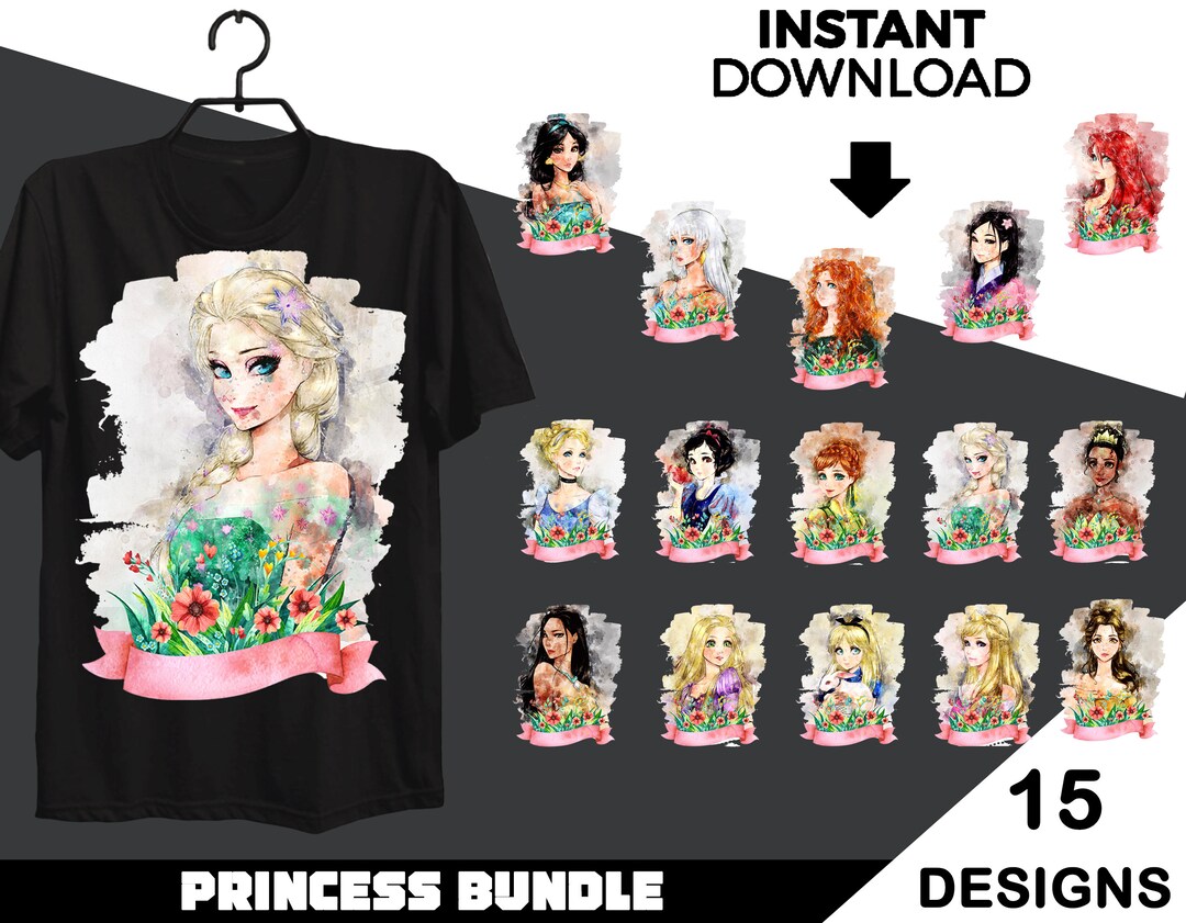 Princess PNG Bundle, 15 Files Png High Resolution - Etsy