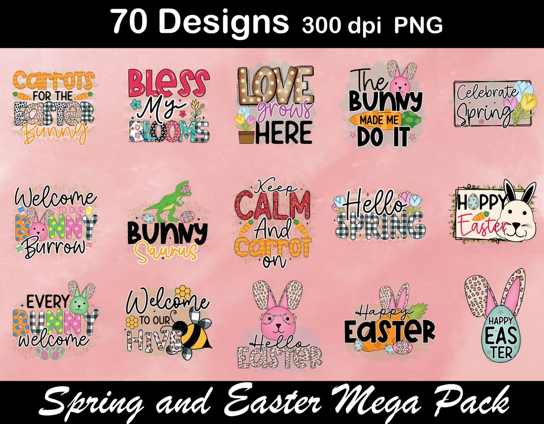 Spring and Easter Mega Pack Bundle 70 Designs PNG - Etsy